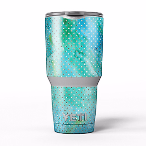 Design Skinz Green and Gold Watercolor Polka Dots - Skin Decal Vinyl Wrap Kit Compatible with The Yeti Rambler Cooler Tumbler Cups