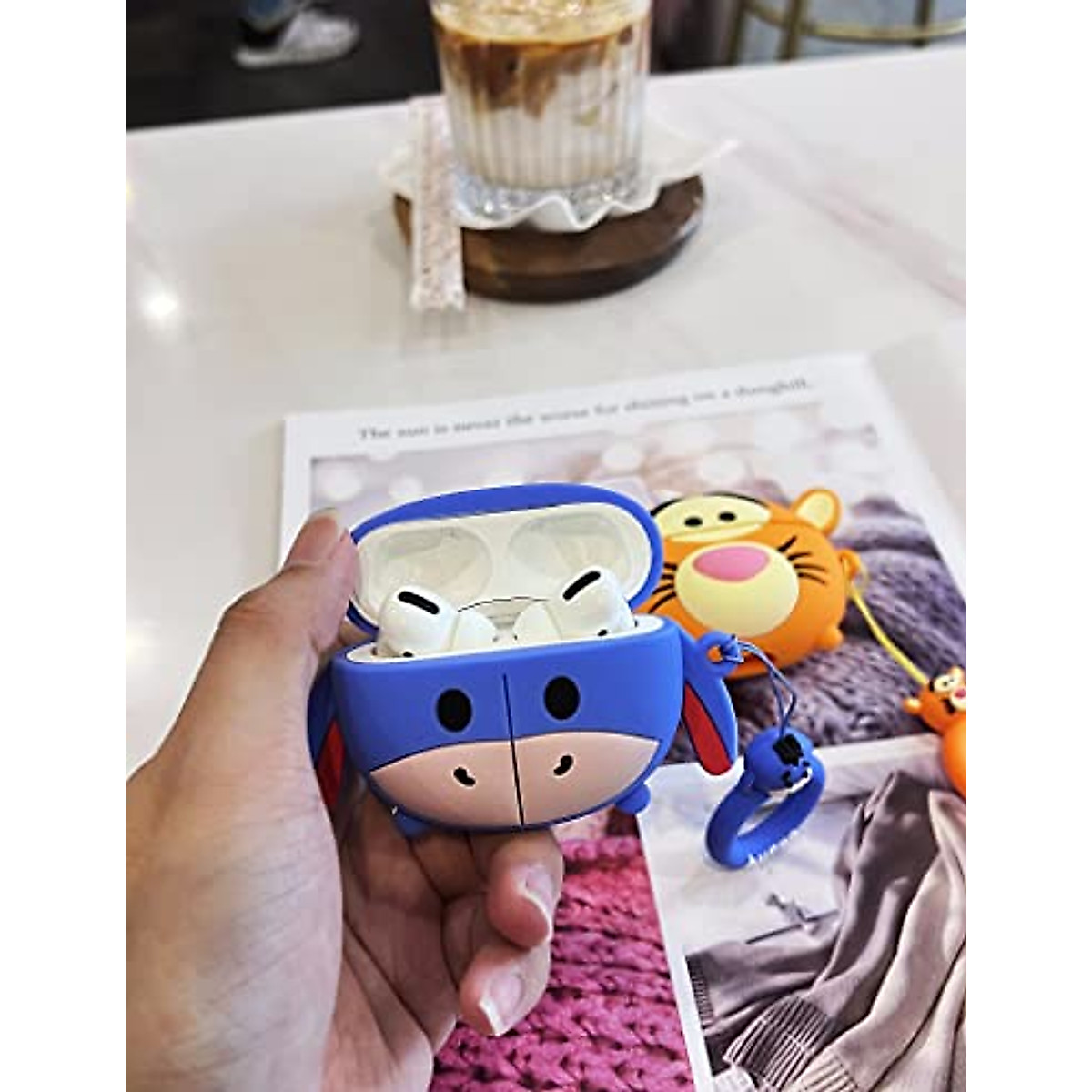 Adorable Case for Apple AirPods Pro Anime Cartoon Cute Kawaii Protective Case Anti-Fall Headphone Case Cover (Cute Donkey)