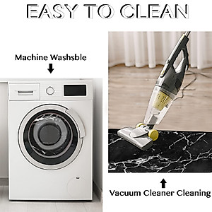 AUUXVA Black Marble Texture Lines Print Kitchen Mats Cushioned Anti Fatigue 2 pcs Set, Memory Foam Kitchen Rugs, Non Slip Washable Area Rug for Floor Sweet Home Decor, 17"x29"+17"x47"