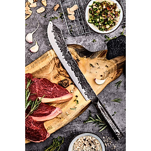 Forged Brute Butcher's knife, 10 inch, handmade, in wooden giftbox