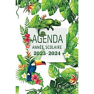 Agenda année scolaire 2023-2024 Fleurs, plantes et animaux exotiques : Jungle tropicale: Collège, lycée, étudiant | 2 jours par page | Original | ... Oiseaux exotiques | Caméléon (French Edition)