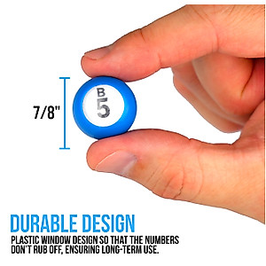 Regal Bingo Professional Bingo Game Set with 11" Wheel Cage, 75 Bingo Balls, Master Board, 18 Bingo Cards & 25 Jumbo Reusable Cards, and Colorful Chips - Bingo Games for Adults Large Group - Red