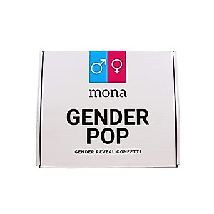 Mona Gender Reveal Confetti Cannon- 6-Pack (3 Blue, 3 Pink) - Gender Reveal Confetti Poppers, Baby Gender Reveal Party Supplies Kit, Great Gender Reveal Ideas