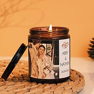 Personalized Scented Soy Candles with Your Own Picture | 4oz/9oz Personalized Candles with Name, Long Lasting Customized Gifts with Custom Candle Jar | Different Scent Options