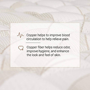 eLuxurySupply Copper Infused Mattress Pad - Fitted Skirt with Extra Plush and Thick Copper Mattress Pad Topper - Cooling Effect Pillow Top Mattress Cover Featuring Cutec Technology - California King