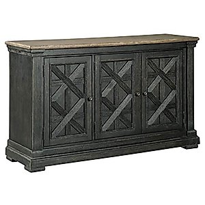 Signature Design by Ashley Tyler Creek Urban Farmhouse Dining-Room Buffet or Server, Almost Black