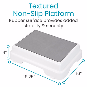 Vive Bath Shower Step Stool (4.5") - Slip Resistant, Stackable, Indoor/Outdoor - Safety Stepping Stool Bathroom Aid for Handicap, Elderly, Seniors, Bathtub, High Beds, Kitchens - Nonslip