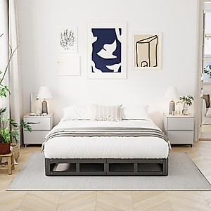 Hunlostten 5 in High Heavy Duty Full Size Bed Frame No Box Spring Needed, Low Metal Bed Frame Full, Sturdy Steel Support Mattress Foundation, Easy Assembly, Noise Free