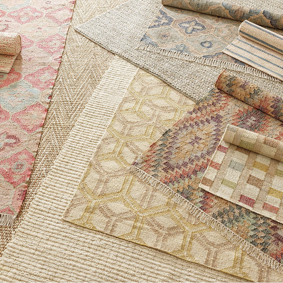 Dash and Albert Mosaic Multi Handwoven Jute Rug, 3 X 5 Feet, Multi Geometric Pattern