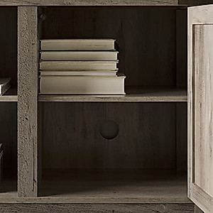 Walker Edison Georgetown Modern Farmhouse Double Barn Door TV Stand for TVs up to 65 Inches, 58 Inch, Grey