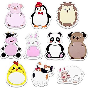 30 Sets Cartoon Animal Sticky Notes Cute Cartoon Memo Page Markers Flags in Different Shapes for Home, School and Office, 10 Styles (Vintage Style)