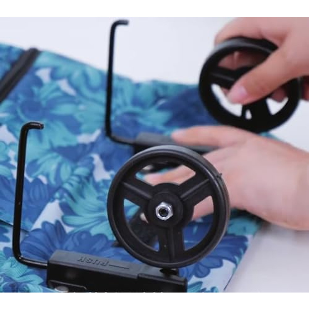 Foldable Collapsible Shopping Cart Trolley Bag with Wheels - Reusable Grocery Bags for Travel (B0B7BGLBGT)