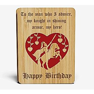 Happy Birthday Cards For Men: Birthday Card for Husband, Fiance, Lover or Him; Unique Laser Cut Knight Design Makes it Perfect Birthday Card for Him. Can Be Given As Birthday Gift For Men
