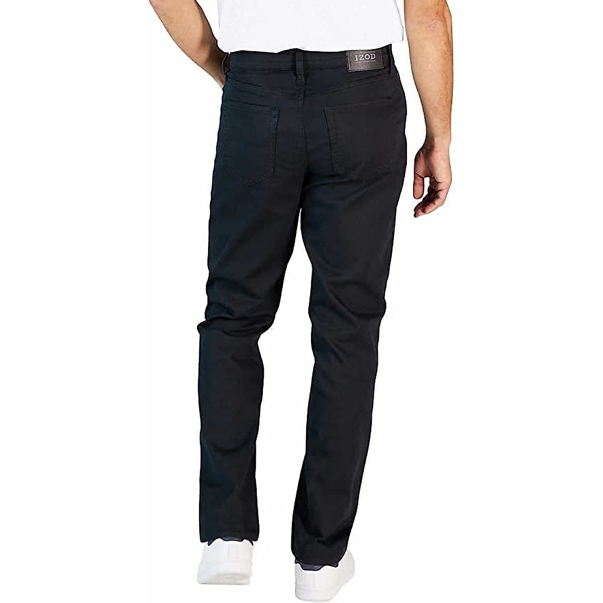 IZOD Jeans Men's Comfort Stretch, Size 34W x 30L Regular Fit, Black, Supersoft Knit Denim Pants with UltraFlex Waistband