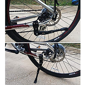 TOPCABIN Bicycle Adjustable Aluminium Alloy Bike Bicycle Kickstand Side Kickstand Fit for 22" 24" 26"- Black