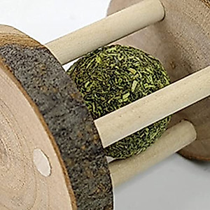 leasote Hamster Rabbit Chew Toy Natural Wooden Play Toy, Wood Teeth Grinding Toy with Bell for Parrot, Rabbit, Chinchilla, Guinea Pig, Hamster Small Animals B