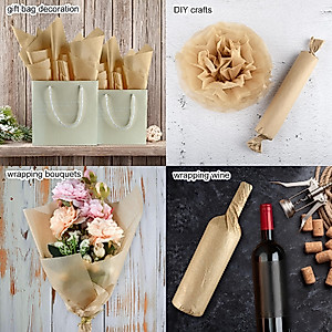 NEBURORA 100 Sheets Kraft Tissue Paper for Gift Bag 20x14 Inches Wrapping Tissue Paper Bulk Brown Decorative Art Paper for DIY Crafts Birthday Weddings Holiday Christmas Party Decor