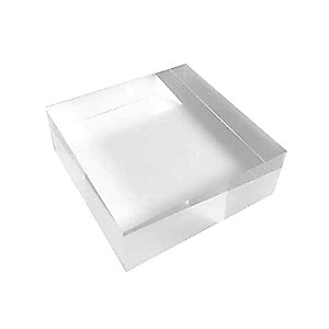 GUANLI Acrylic Square Display Block,Clear Riser Transparent Display Cases for Collectibles, Base,T Acrylic Square Display