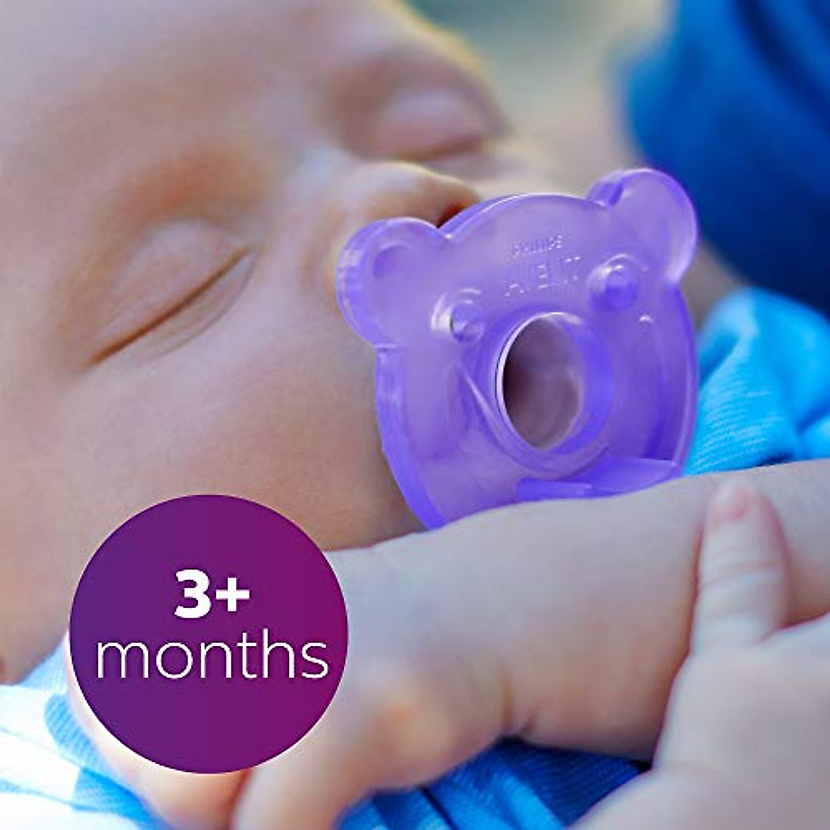 Philips AVENT Soothie Shapes Pacifier, Pink/Purple, 3-18 Months, 2 Pack, SCF194/05