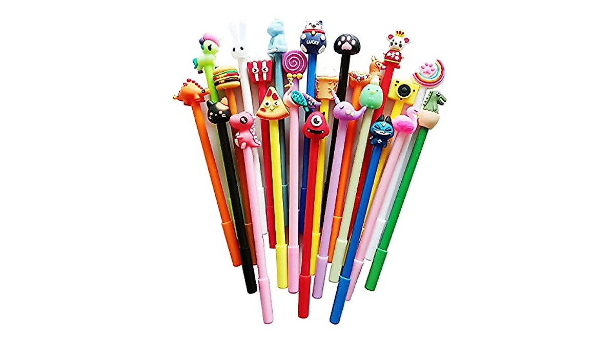 Cute Erasable Blue Gel Pens - 24 Pack for Kids and Students