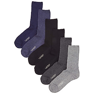 Ralph Lauren Rib Trouser Socks 6-Pack, One Size, Grey Assorted