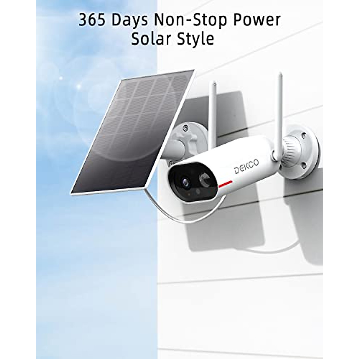 DEKCO Security Cameras Wireless Outdoor - 2K Solar Security Camera for Home Security, Two-Way Audio, Smart Human Detection, Simple Setup, Night Vision WiFi Camera Outdoor