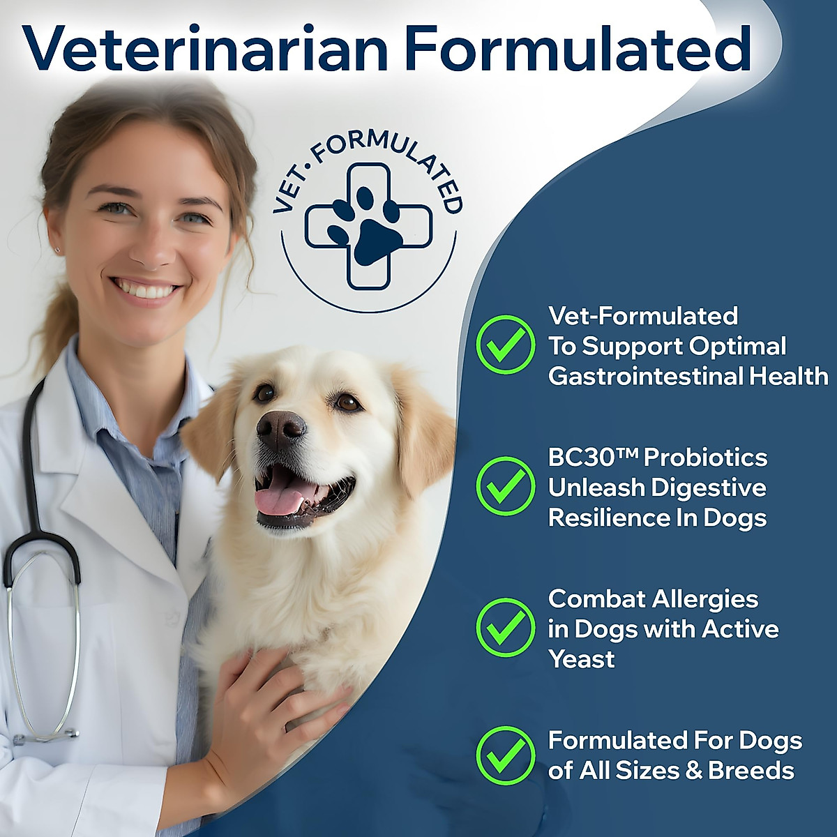 PetOptimum Probiotics for Dogs: Digestive Enzymes & Prebiotic for Gut & Digestive Health, Allergies & Itching, Immune Support, Constipation, Diarrhea & Gas Relief - 120M CFU, 90 Chews, All Breed Sizes
