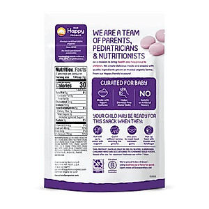 Happy Baby Organics Baby Snacks, Yogis, Freeze Dried Yogurt & Fruit Snacks, Gluten Free Snack for Babies 9+ Months, Mixed Berry, 1 Ounce (Pack of 1)