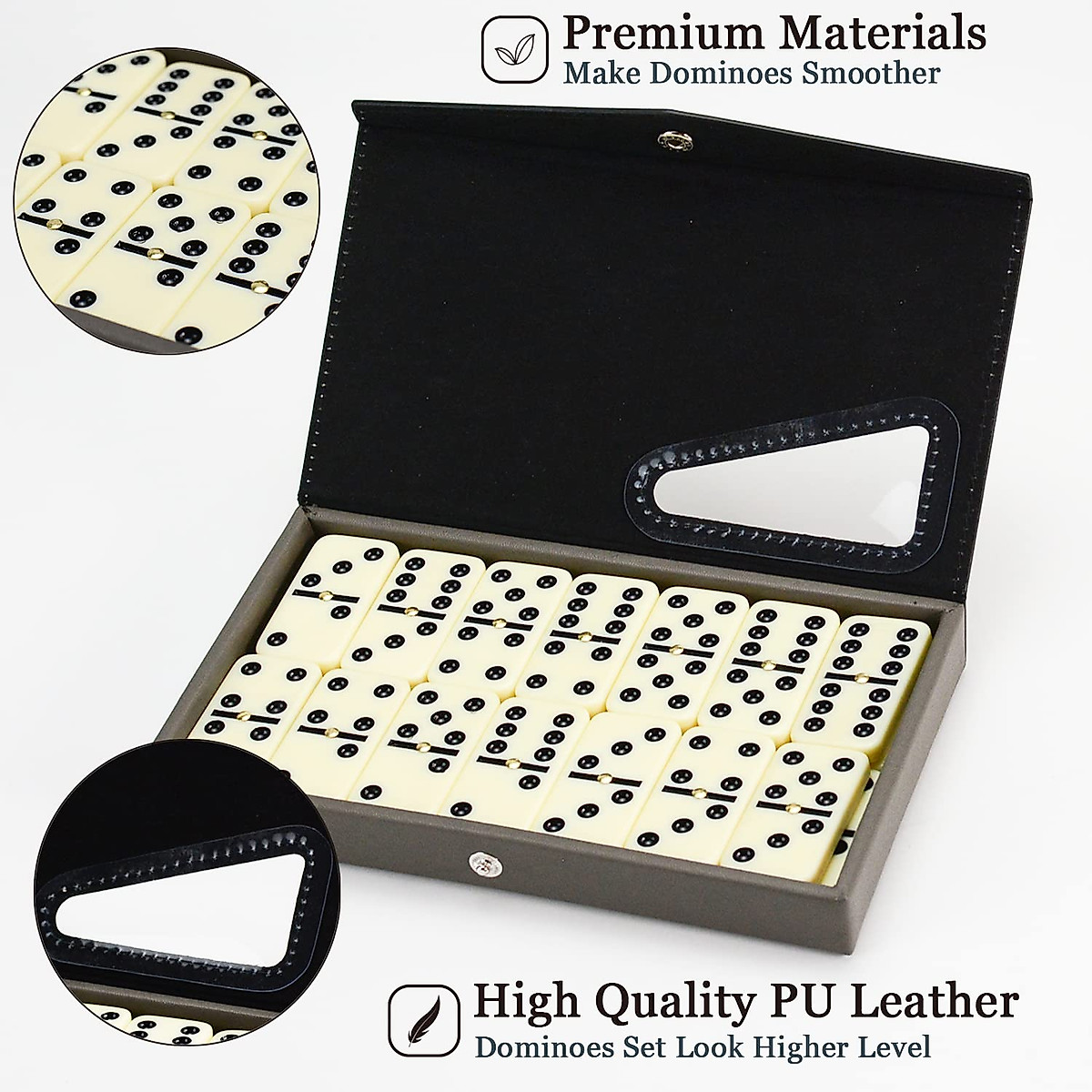 VovoGeratto Classic Dominoes Game Set, Dominoes Double 6, Premium Dominoes Set for Adults Professional, Ideal for 2-4 Players Family Game, 28 Pieces