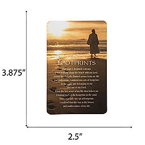 Footprints Poem Golden Brown Beach 4 x 3 Cardstock Prayer Card Pack of 12