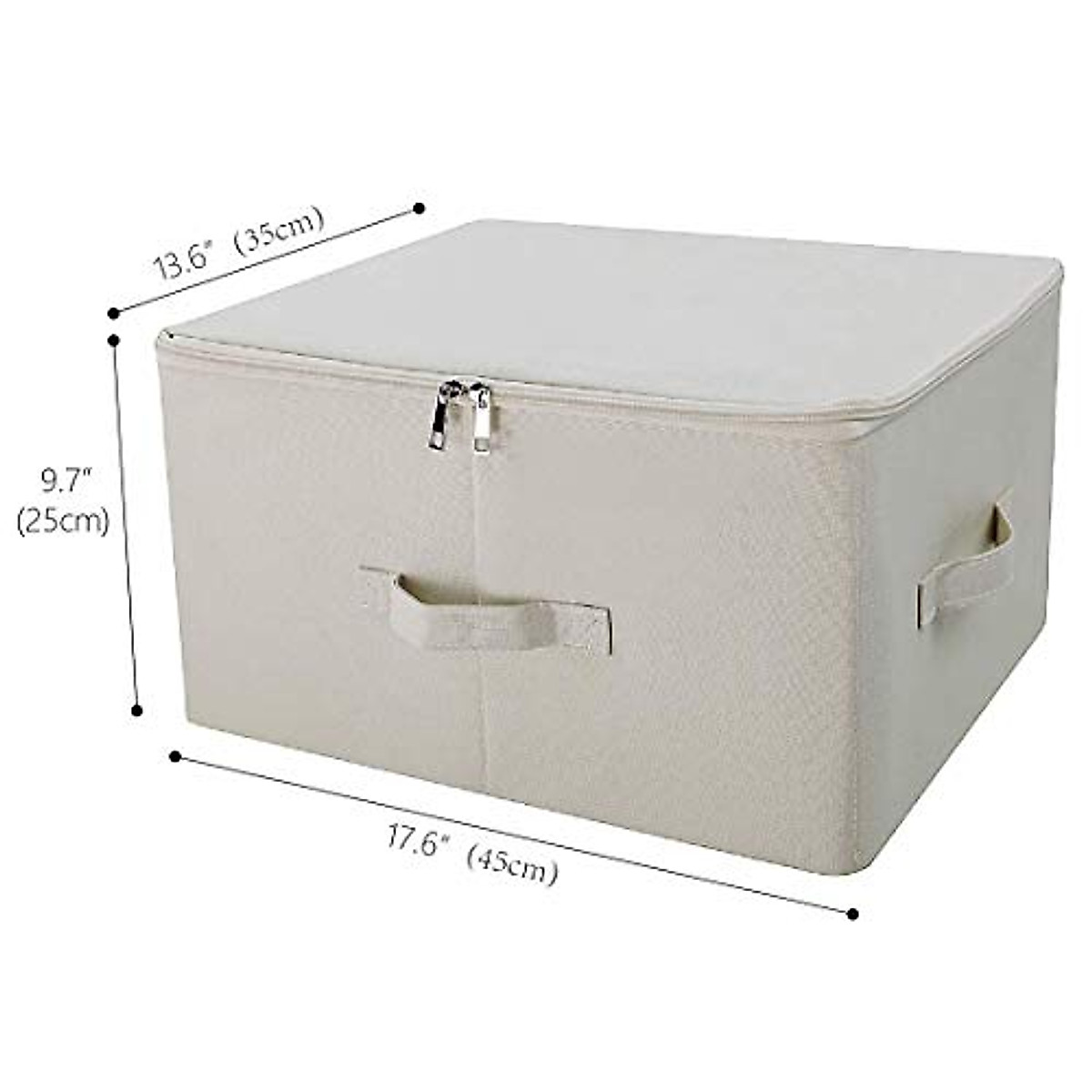 iwill CREATE PRO Underbed Storage Bin, 2pcs Storage Boxes, Zip Lidded, Washable & Folding Design, Beige