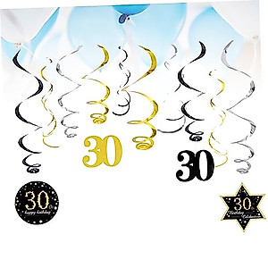 NOLITOY Set Birthday Party Supplies Decorate Birthday Ceiling Decoration Number Charm Decorations Pendant Latte Art 30th Birthday Ceiling Decorations Props 30th Birthday Accessories