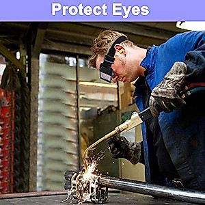 Welder Glasses, Solar Auto Darkening Welding Goggles Safety Protective Welder Mask Helmet with Adjustable Shade Eye Protection PC Anti-glare Glasses for Welder or DIYer Black