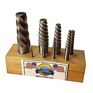 Drill Hog USA 8 Pc Spiral Easy Out Set Round Screw Extractor