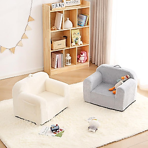 Givjoy Toddler Chair Plush Kids Couch, Comfy Kids Sofa Toddler Lounger Chair for Bedroom, Convertible Toddler Couch for Girls and Boys, Reading Chair for Kids