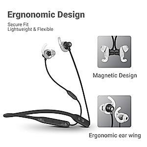 233621 Sense Wireless Earphones with Heart Rate Monitoring Bluetooth Earbuds CVC Noise Reduction Stereo Headphones IPX5 Waterproof in-Ear Headphones for Sport/Workout/Gym/Running(Black)