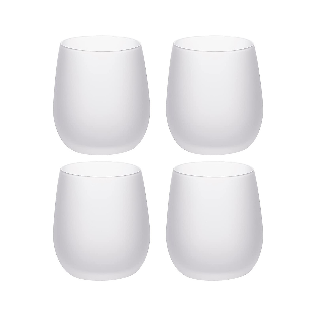 Craft Express 10 OZ Sublimation Glass Wine Tumblers Cups Frosted-Stemless Wine Glasses-Perfect for Sublimation Oven Crafting-Set of 4