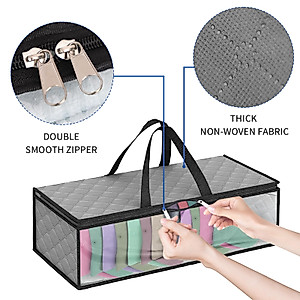 Fixwal 2 Pack Hat Storage Bag for Baseball, Caps Hat Organizer Case Hat Holder Rack with 2 Carry Handles for Closet Moisture & Dust Proof Holds Up to 20 Hats (Grey)