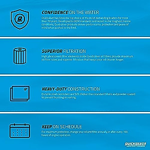 Quicksilver by Mercury Marine 877761Q01 Oil Filter for Select Mercury and Mariner 75-115hp Outboards and 150hp EFI 4-Stroke Outboards