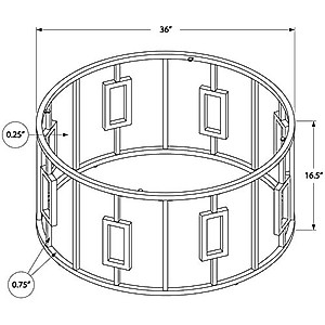 Pemberly Row Glam Contemporary 36" Round Modern Glass Top Accent Coffee Table in Chrome