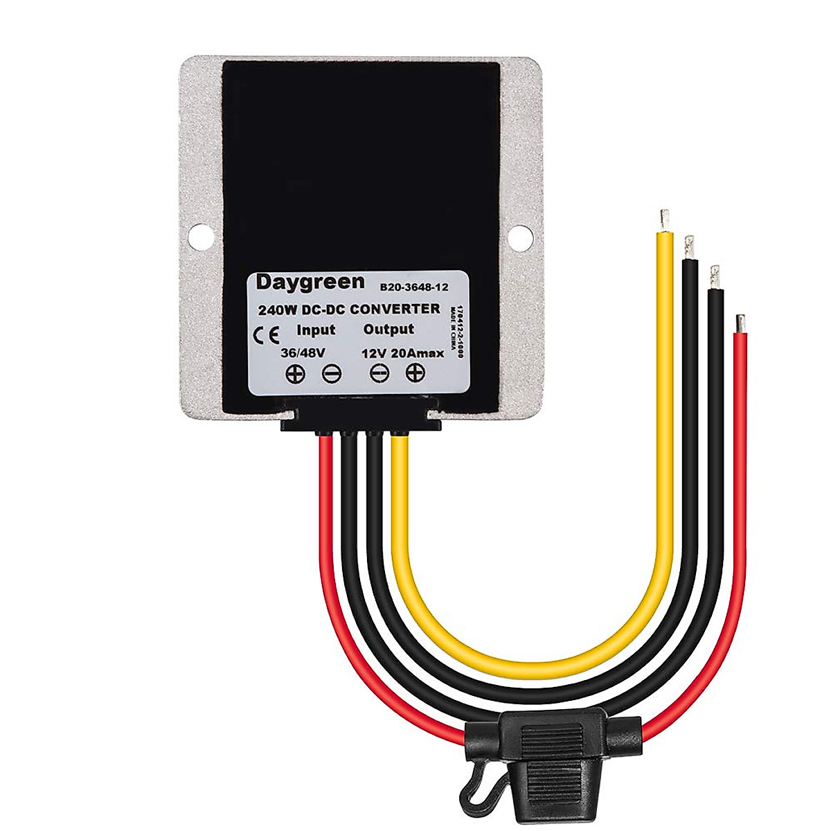 Voltage Regulator DC DC 36V 48V Step Down to DC 12V Buck Transformer Converter (36V/48V to 12V 20A)