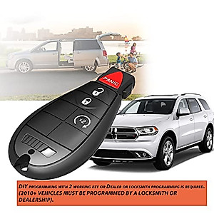 Remote Fob FOBIK Replacement fit for Dodge Ram Truck Pickup 09-2012/ Dodge Journey Challenger Grand Caravan/Chrysler 300 Town & Country/Jeep Grand Cherokee Commander Keyless Entry Remote Start Keys