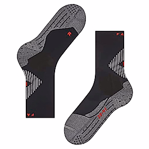 FALKE Unisex 4 GRIP Stabilizing Athletic Socks, Mid Calf, Compression Sock, Light Weight, Breathable Quick Dry, Nylon, Black (Black 3019), 9-10, 1 Pair
