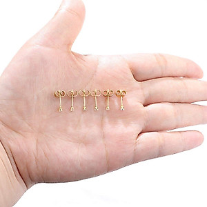 14K Gold Plating Tiny 2MM Cubic Zirconia Stud Earrings Minimal 20G Cartilage Piercing Ear Studs Smallest CZ Post Earrings for Women&Men…