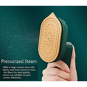 Mini Iron for Clothes, Portable Handheld Steam Iron - Handy Heat Press Small Iron - 360° Ironing Machine for Dry And Wet Ironing Support Dry And Wet Ironing for Home and Travel (Green)