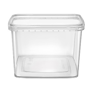 48-oz. Square Clear Deli Containers with Lids | Stackable, Tamper-Proof BPA-Free Food Storage Containers | Recyclable Space Saver Airtight Container for Kitchen Storage, Meal Prep, Take Out | 20 Pack