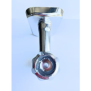 Meat Grinder attachments with feed tray, chute, and blade, Silver, 15x7