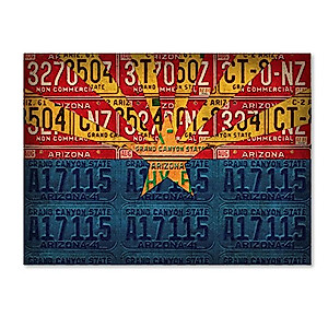 Arizona State Flag License Plates by Design Turnpike, 24x32-Inch Canvas Wall Art