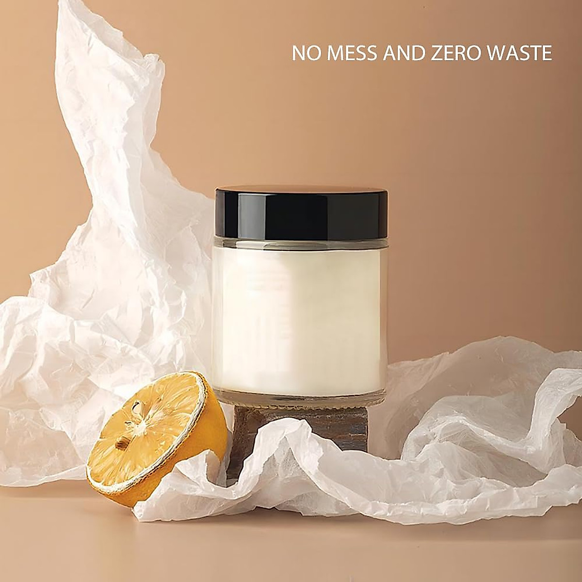 4 oz Small Glass Jars with Lids, Tecohouse Clear Glass Jars with Black Lids & Inner Liners, Mini Travel Sample Containers for Slime, Makeup, Cream, Lotion, Cosmetic - 2 Pack