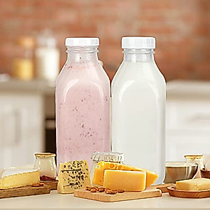 Moretoes 5pcs 32oz Glass Milk Bottles with Lids Glass Juice Bottles Reusable Clear Containers for Milk Juice Milkshake Honey Jam